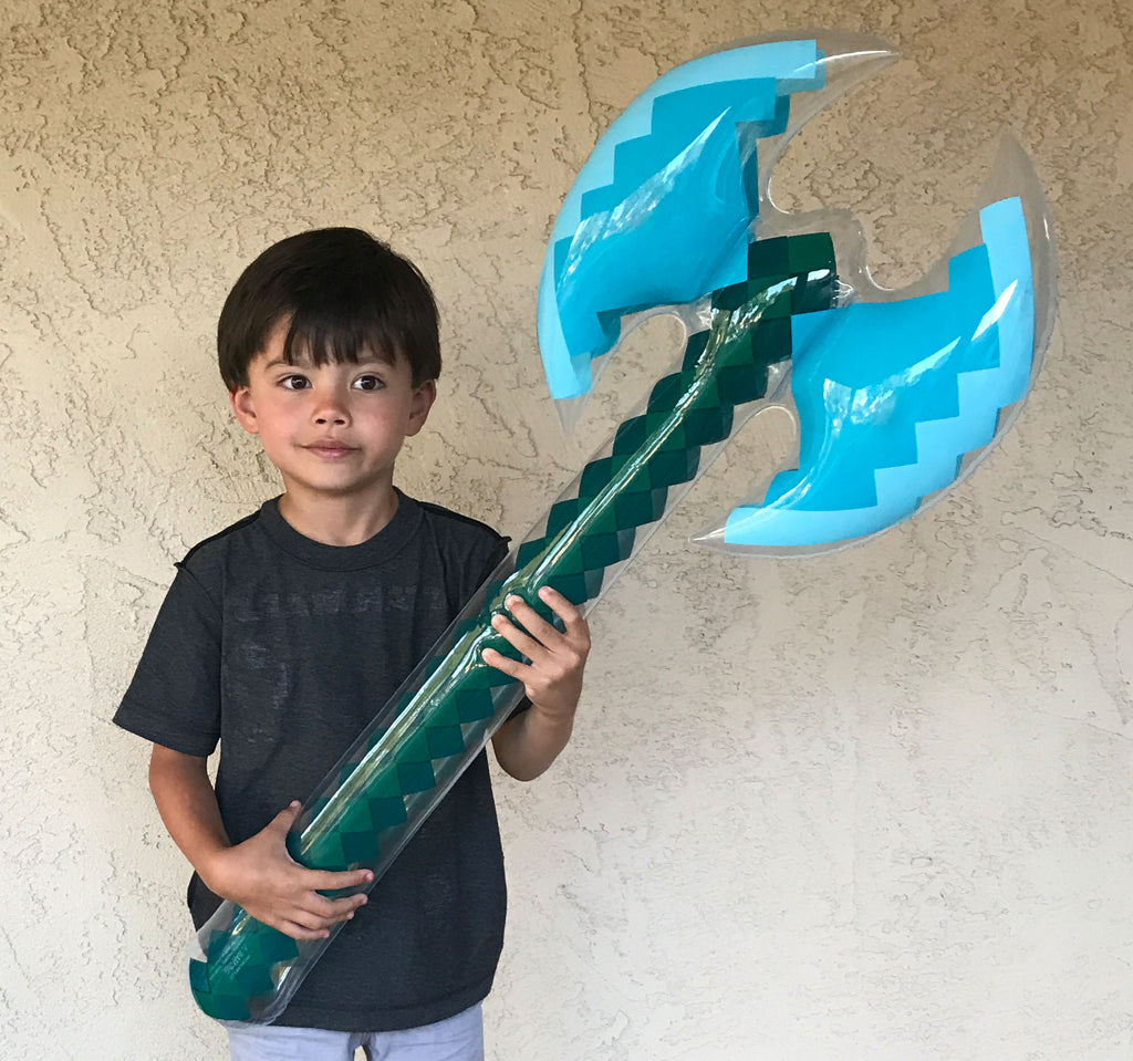 Inflatable Pixel Axe (Blue Axe) – megasumer